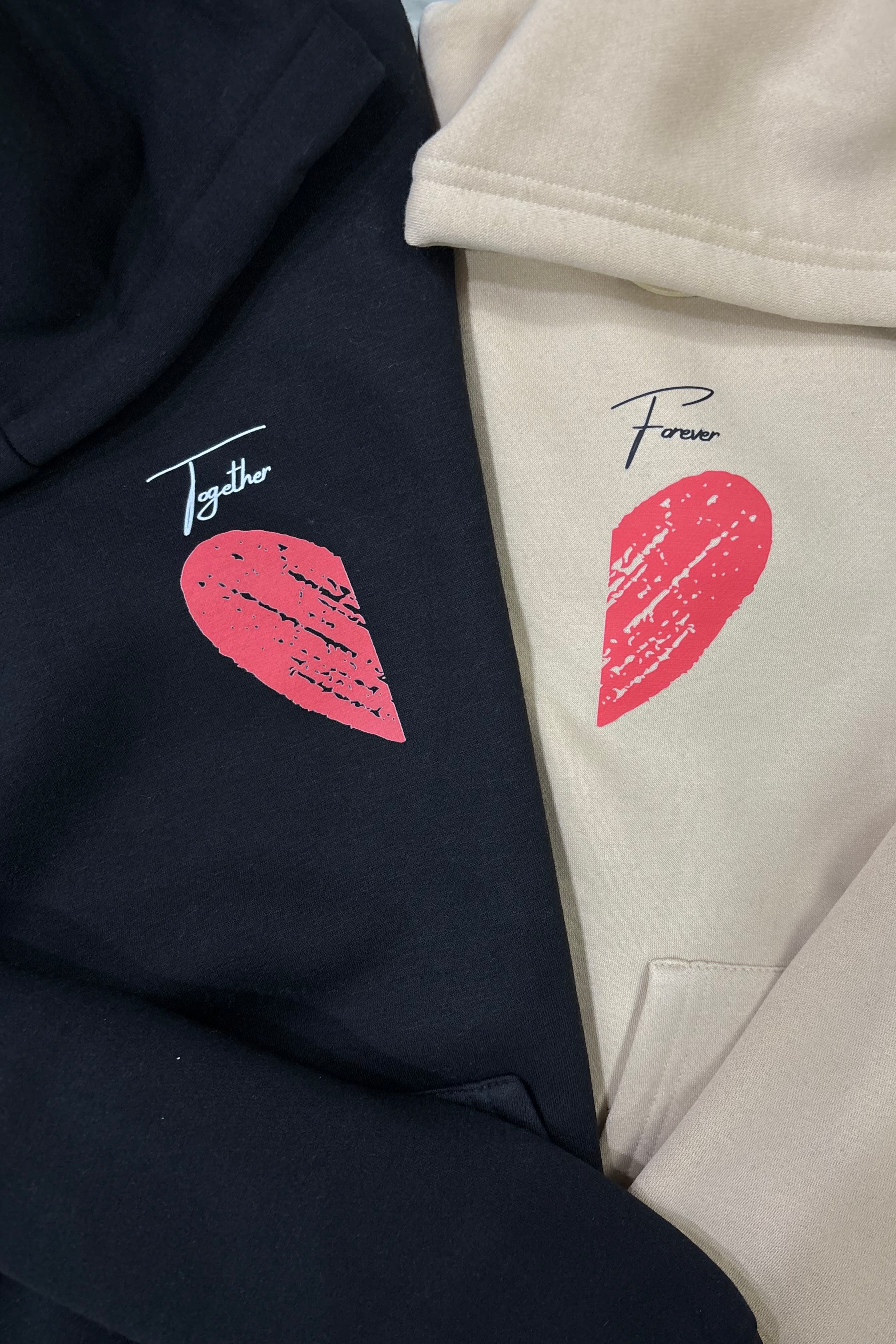 2 Pack: Half Hearts - Together Forever Matching Couple Hoodies – The ...