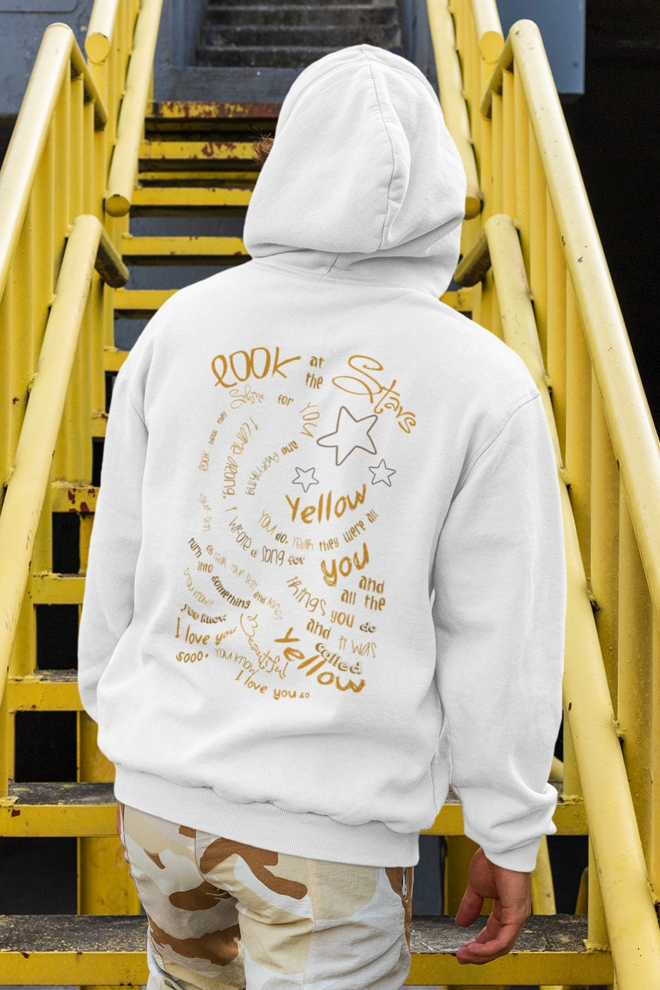 COLDPLAY White Hooded Sweatshirt (Back Side Printed) – The Urban Walks